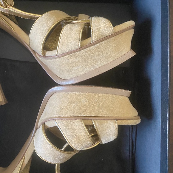 Yves Saint Laurent | Shoes | Ysl Suede Tribute Platform Sandals 39 ...